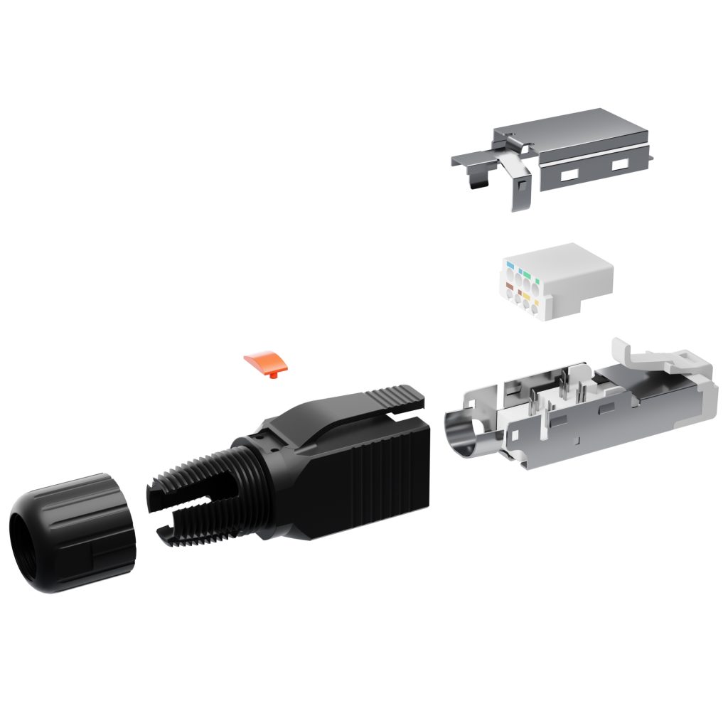 Field Connector RJ45, Cat.6A, screened, straight 180º - Polish producer ...