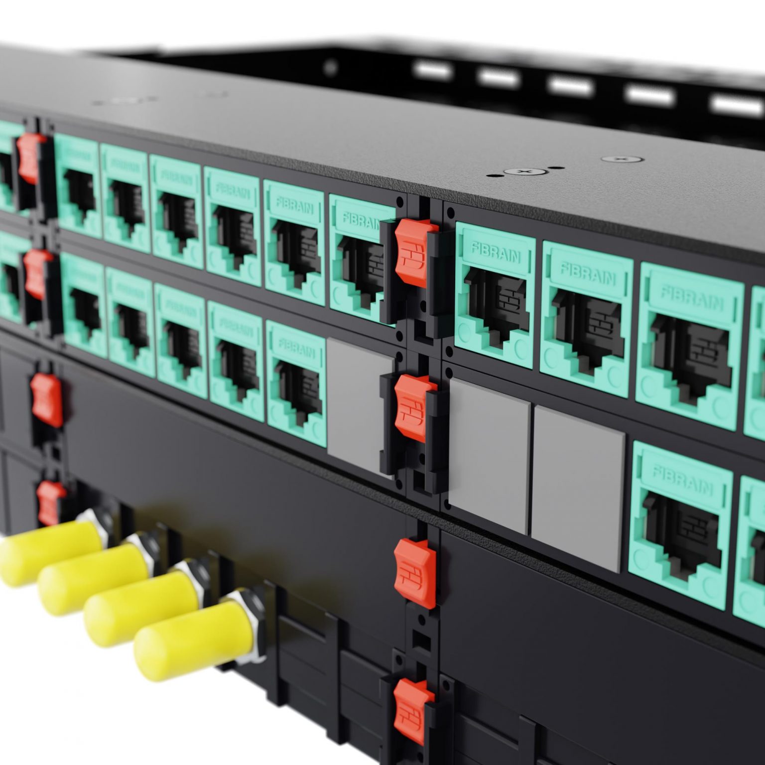 RJ45 Blind cover for HD patch panel, black/grey - Polish producer in ...